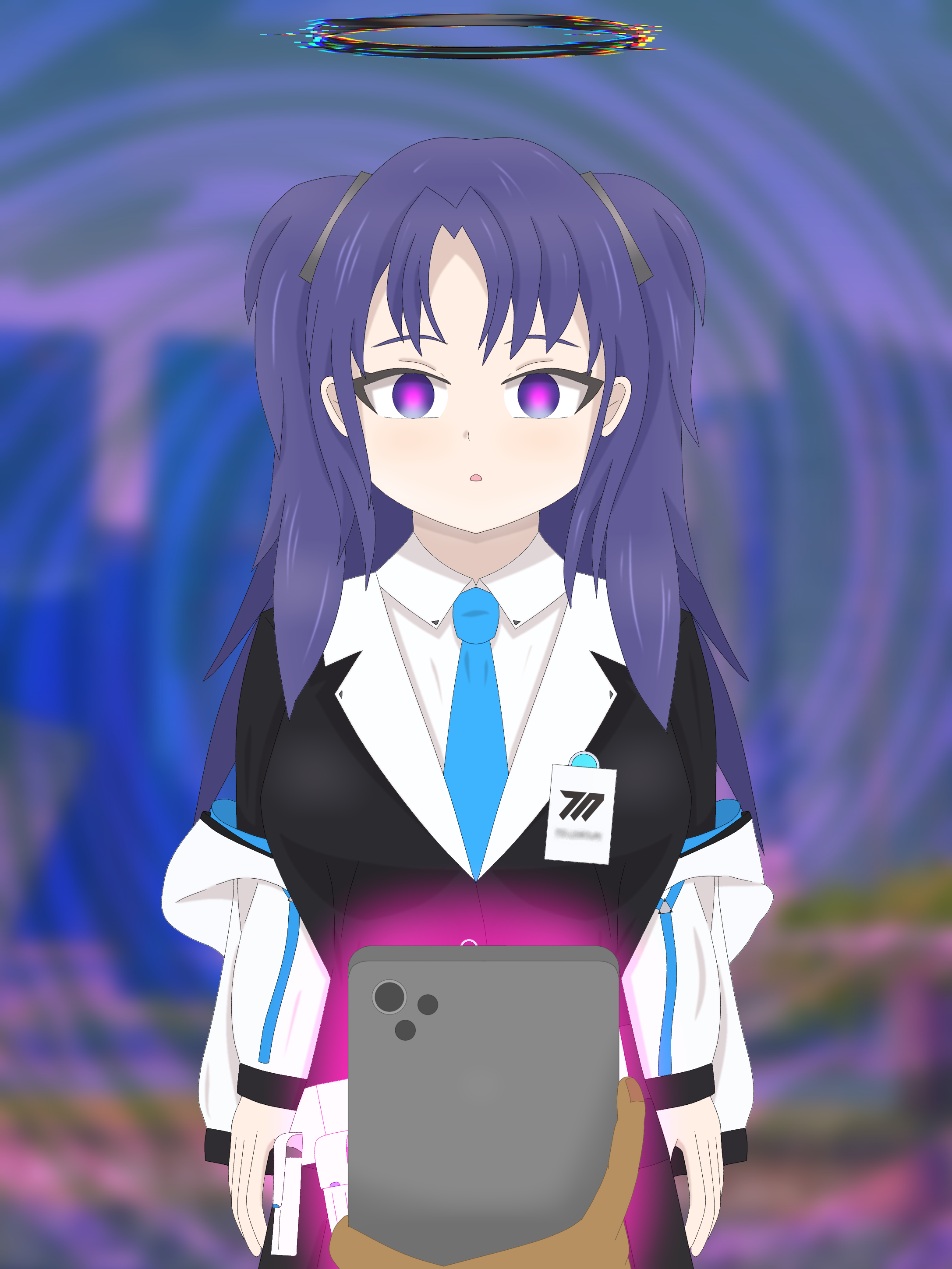 HypnoHub - blue archive blue hair cell phone clownification femsub hypnotic screen nasicampur32 ...