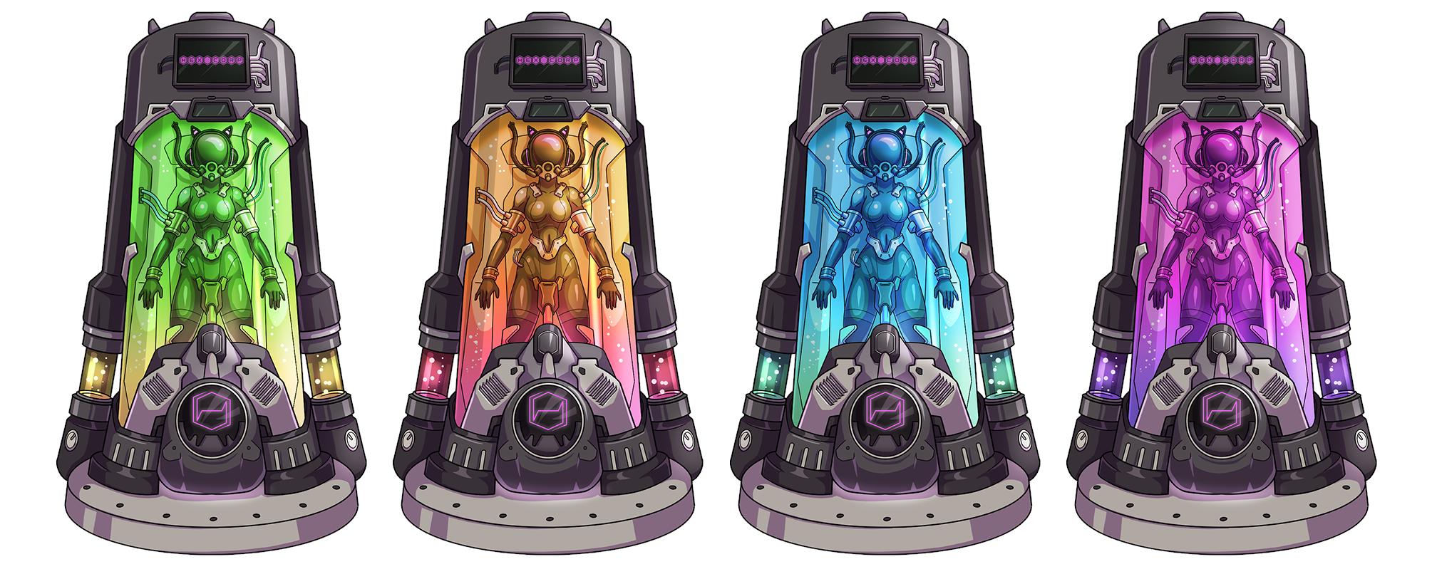 HypnoHub - bodysuit bondage breasts cables cat ears cuffs drone fake ...