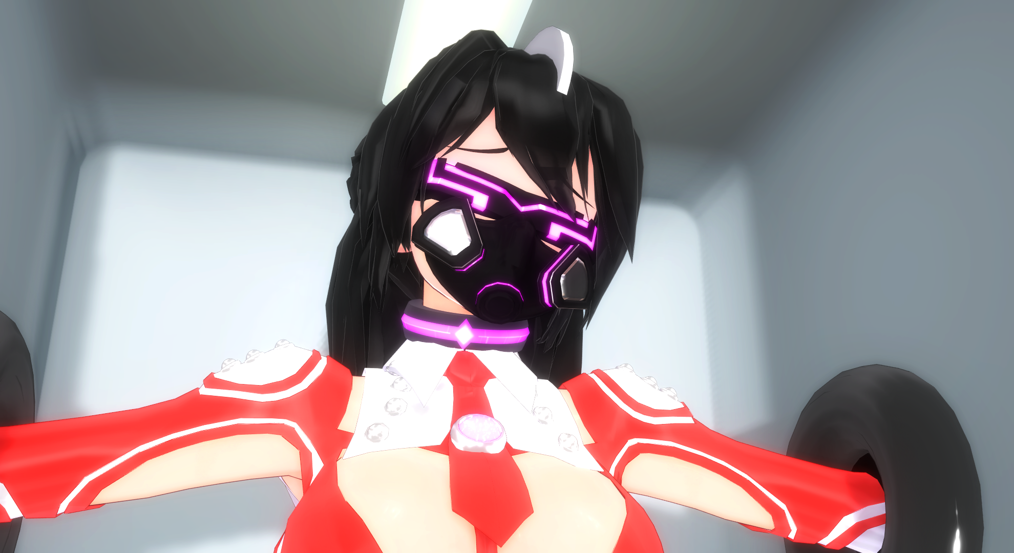 HypnoHub - 3d bangs black hair collar corruption donotleed female only femsub gas mask ...