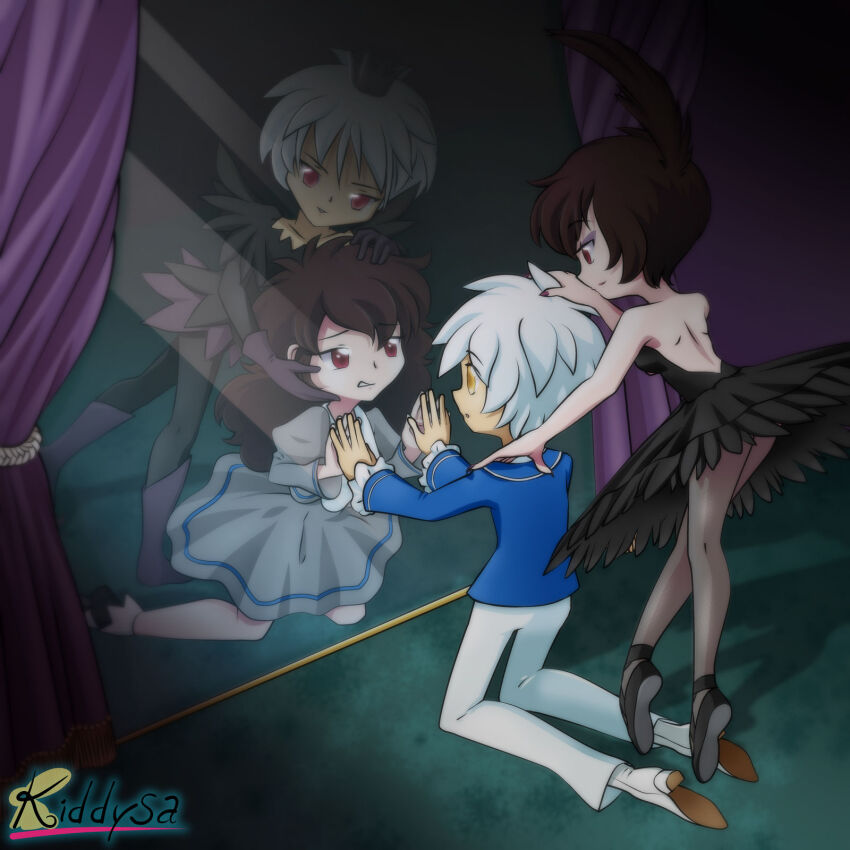 HypnoHub - ballerina before and after black hair boots corruption dress ...